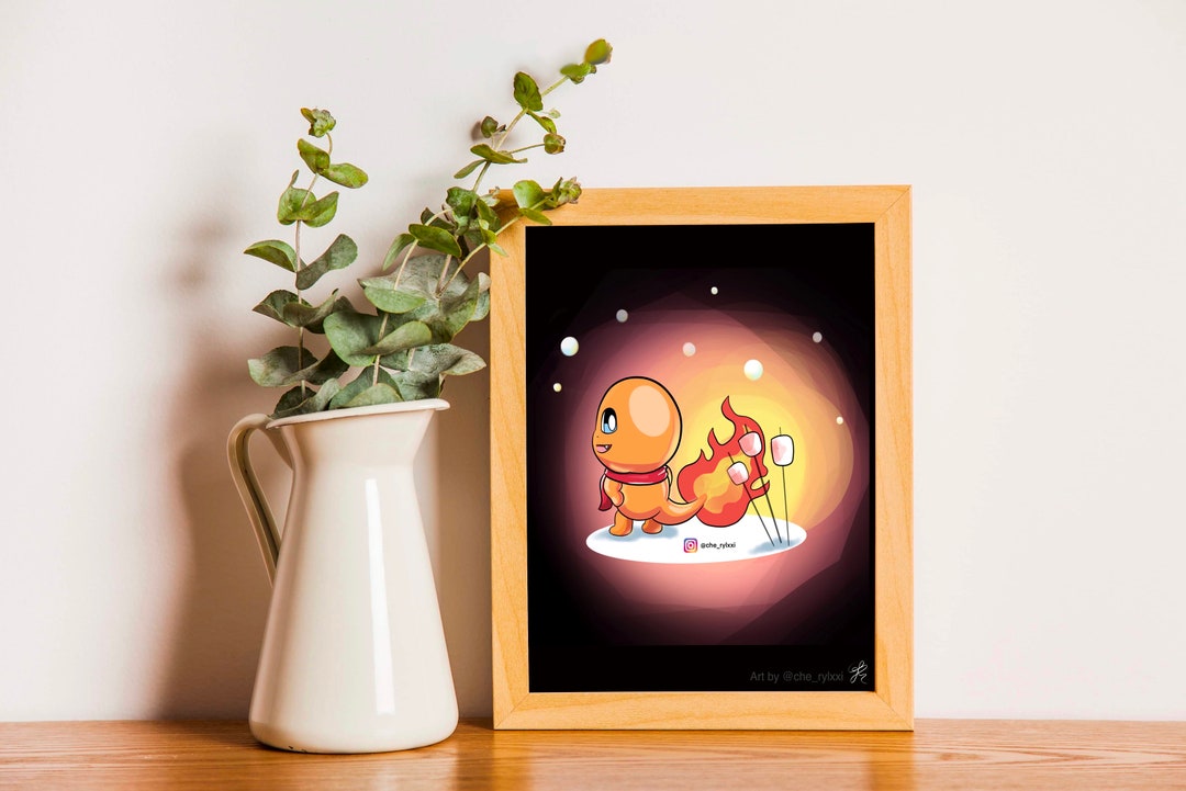 Charmander Art Print, Pokemon Print, Wall Decor, Pokemon Gift ...