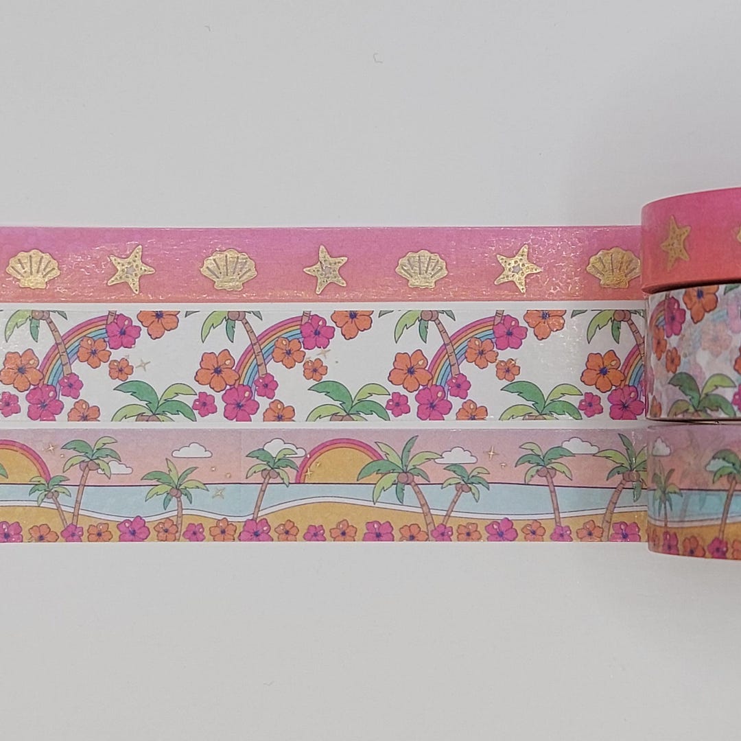 Washi Tape Samples, Simply Gilded, 0.5m Length Intervals, Malibu Washi ...