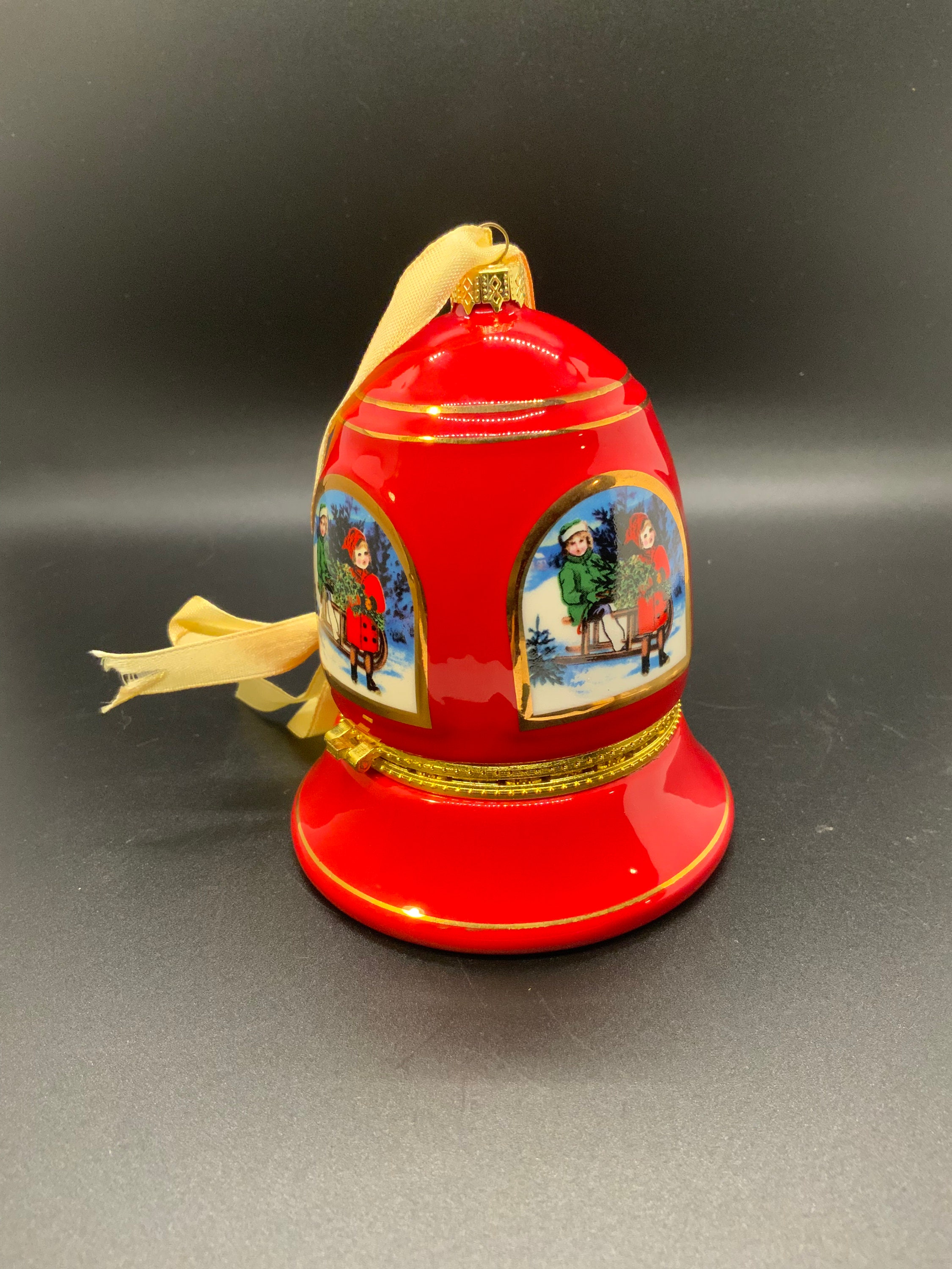 Mr Christmas Valerie Parr Hill Musical Handcrafted Red Bell Music Box ...