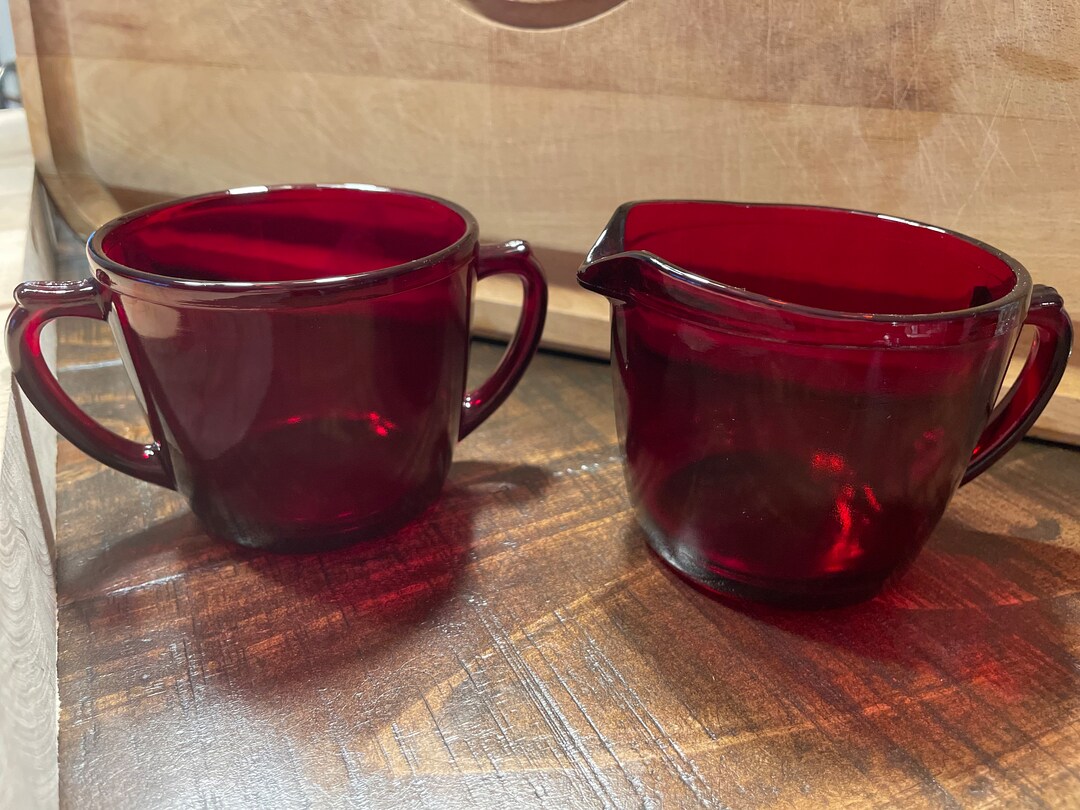 Depression Era Vintage Royal Ruby Red Creamer and Sugar Set - Etsy