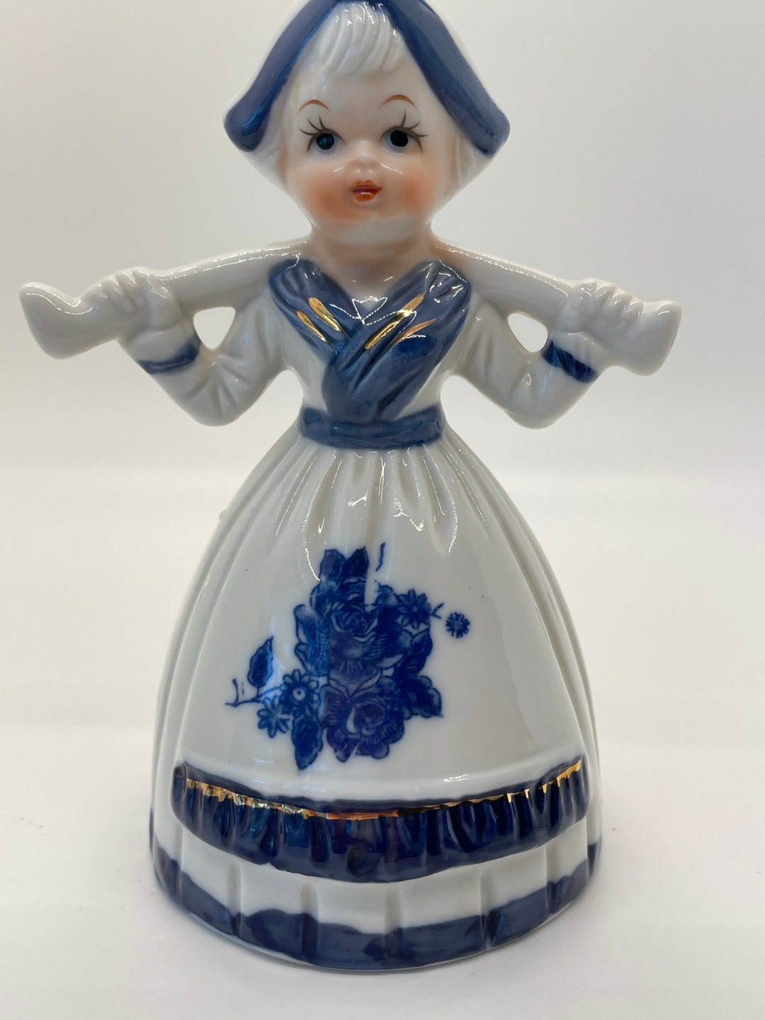 Vintage Delftware Style Figurine Blue and White Milkmaid - Etsy