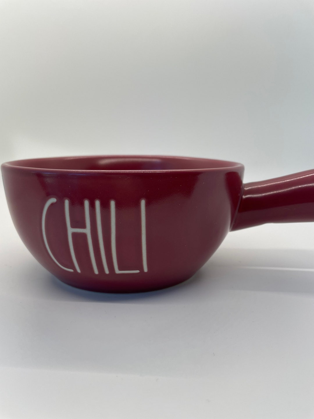 Rae Dunn chili Maroon Bowl With Handle - Etsy