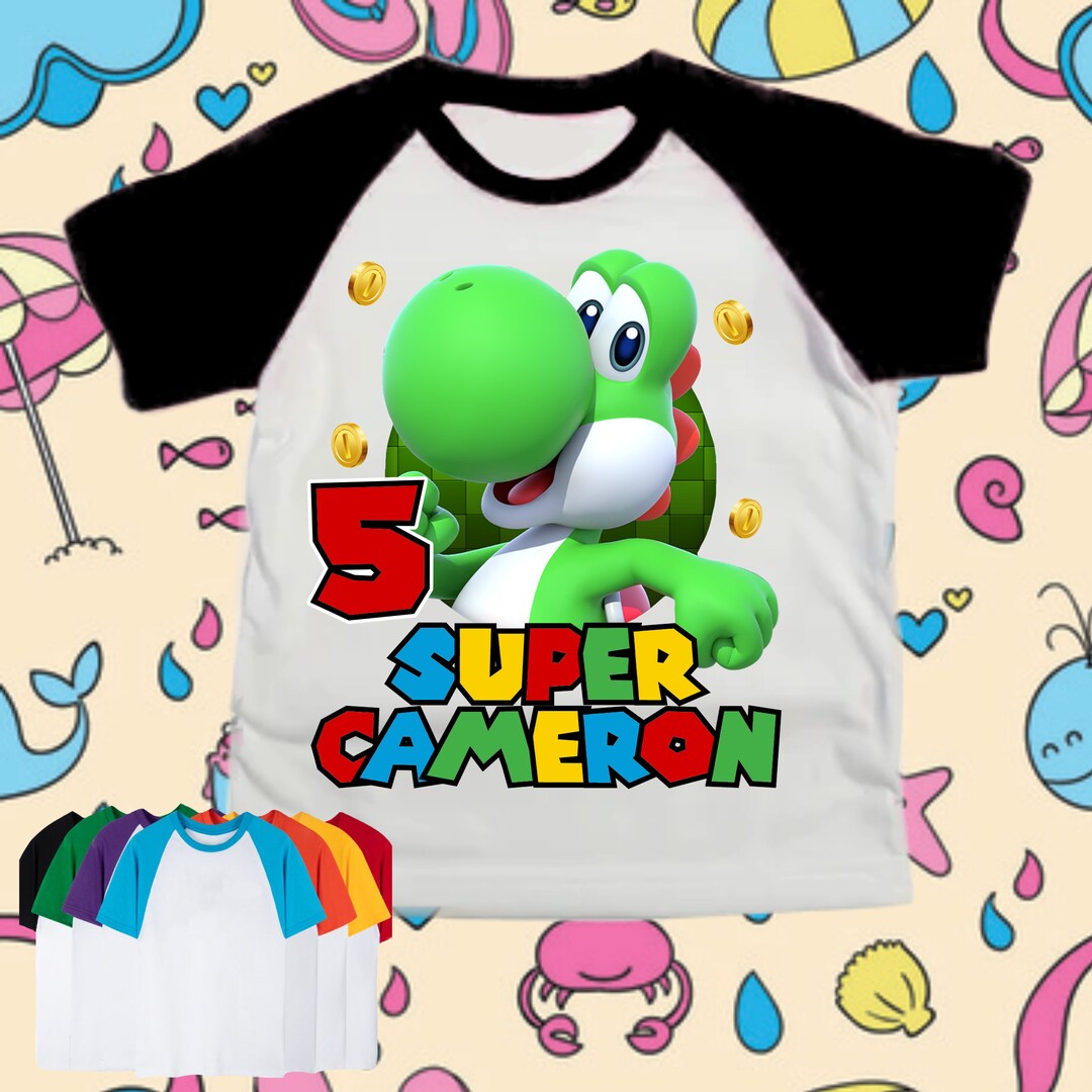 Yoshi Mario Birthday Boy Shirt Personalized Family Matching Gift ...