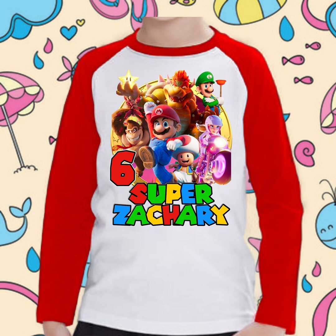 Super Mario Birthday Shirt Custom , Super Mario Personalized Shirt ...