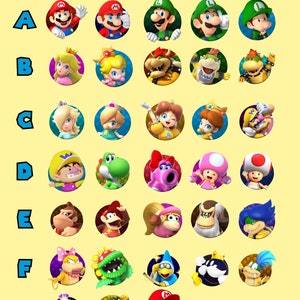 Mario Kids All Characters Family Personalized Shirt, Mario Birthday ...