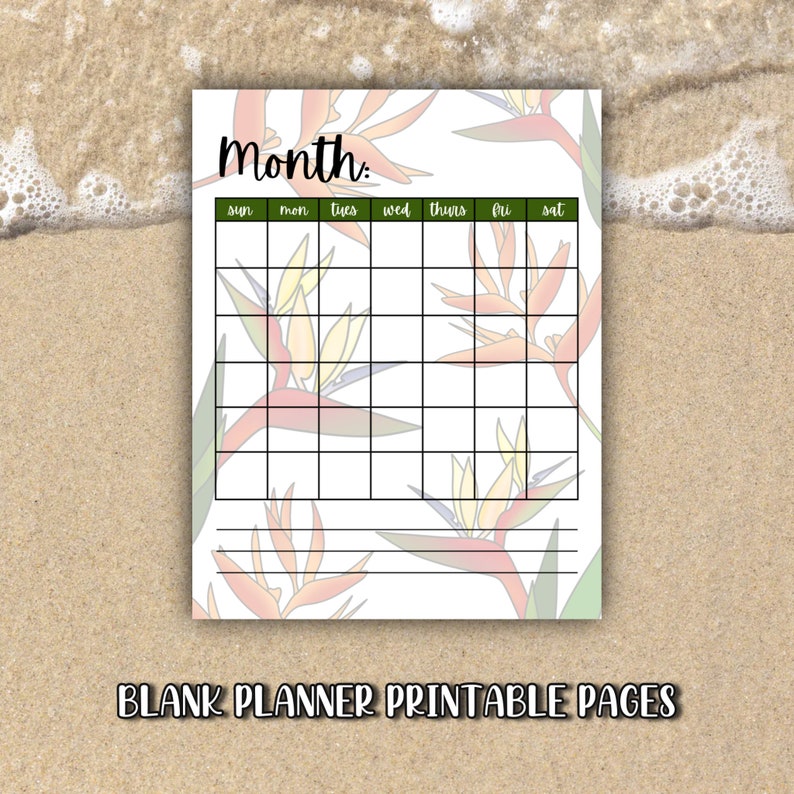 Blank Planner Printables (set of 5) - Etsy
