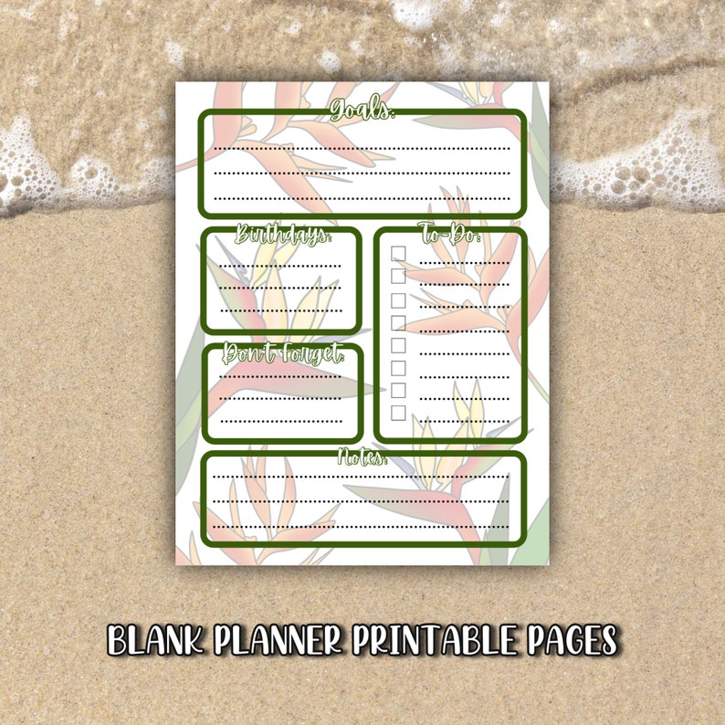 Blank Planner Printables (set of 5) - Etsy