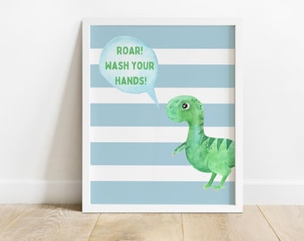Dinosaur Wash Hands - Etsy