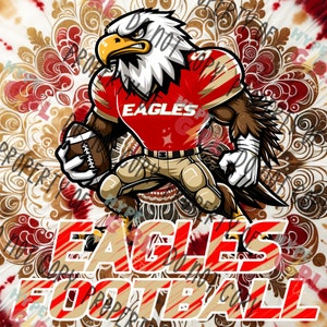 Eagles Football PNG Digital File. Red & Vegas Gold Variation. Other ...