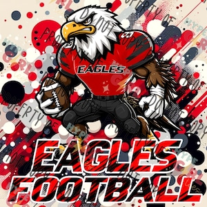 Eagles Football PNG Digital File. Red & Black Variation. Other Colors ...