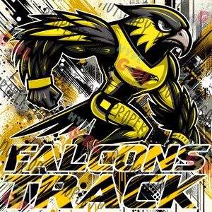 Eagles / Falcons / Hawks Track Team Mascot PNG, Digital File. Black ...
