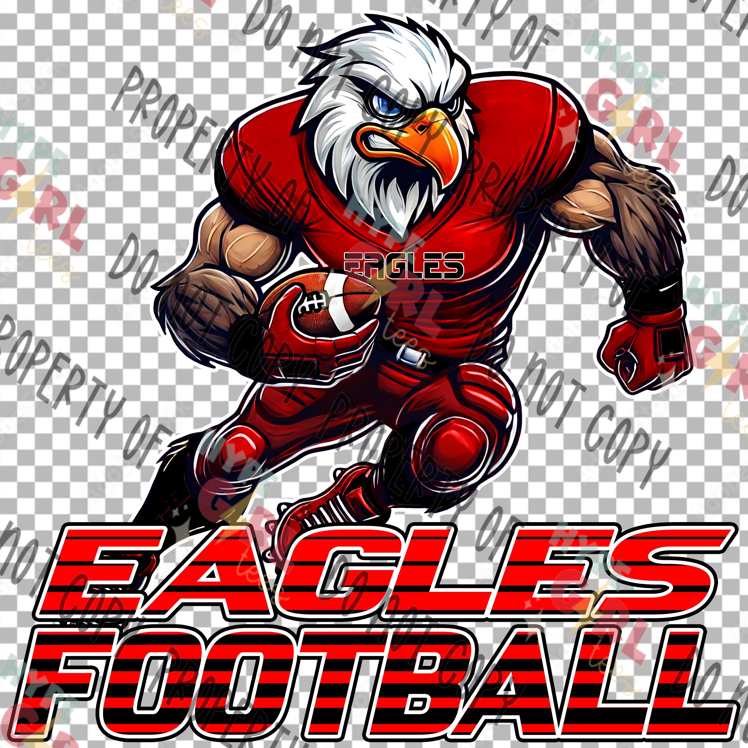 Eagles Football PNG Digital File. Red & Black Variation. Other Colors ...