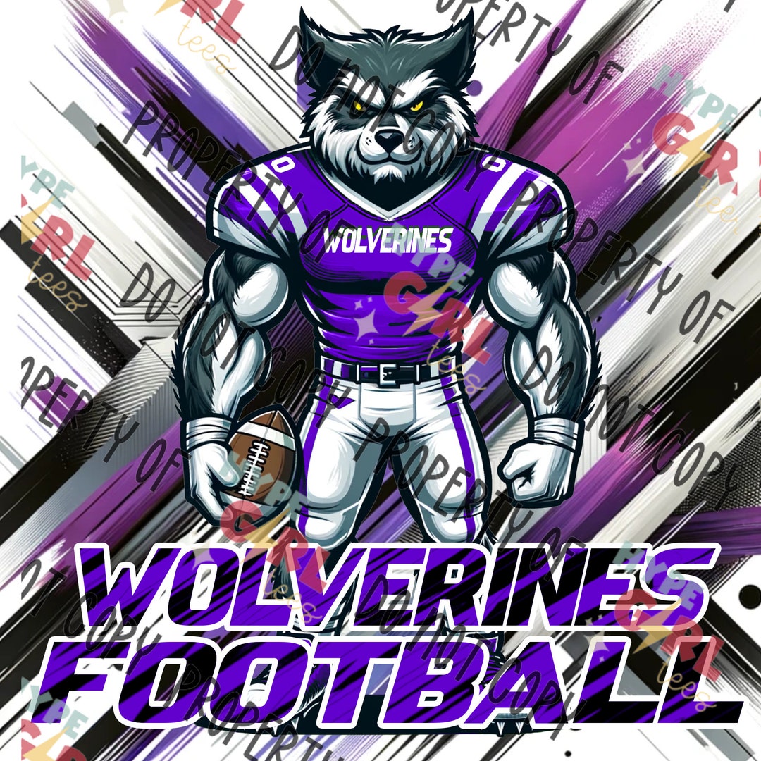 Wolverine Football PNG Digital File. Purple & White Variation. Other ...