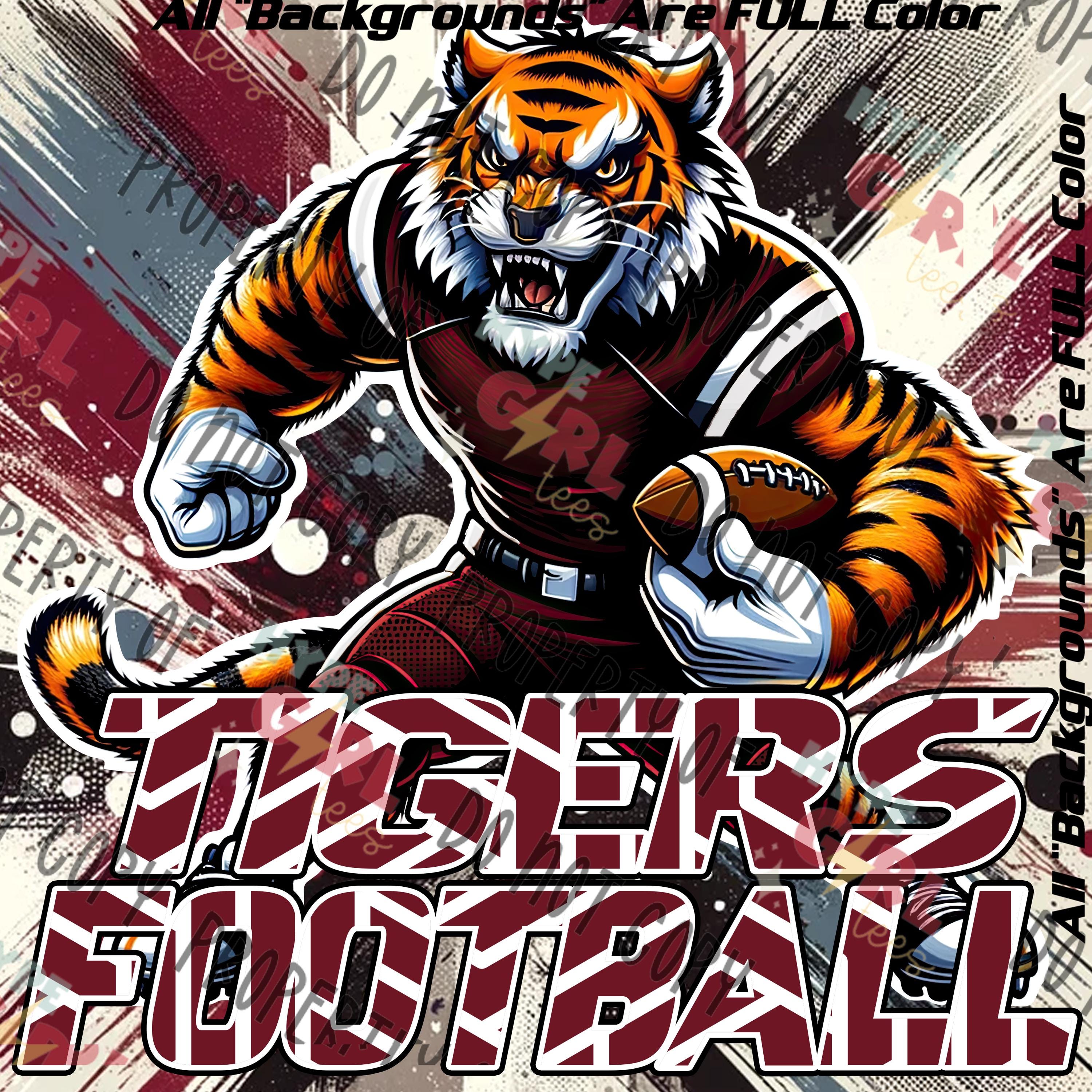 Tigers Football PNG Digital File. Maroon & White Variation. Other ...