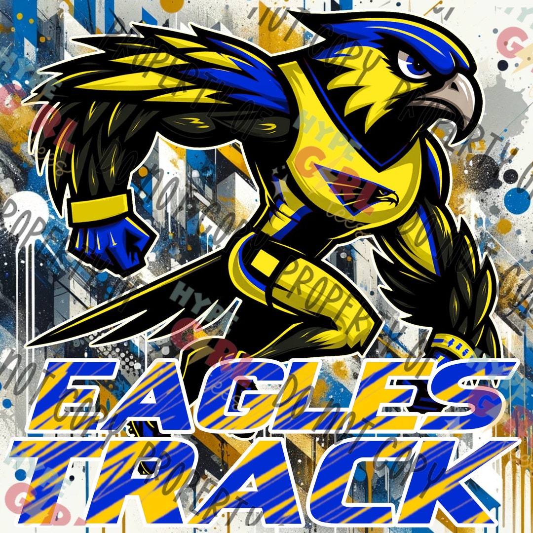 Eagles / Falcons / Hawks Track Team Mascot PNG, Digital File. Blue ...