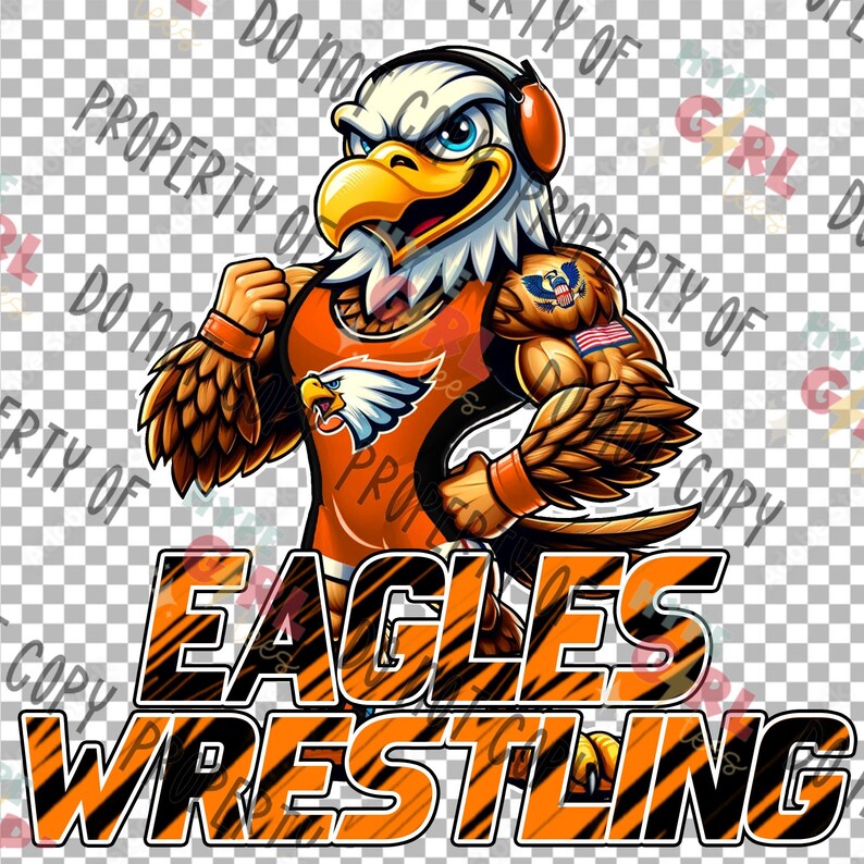 Eagles Wrestling Design PNG Files, Orange & Black Variation. Other ...