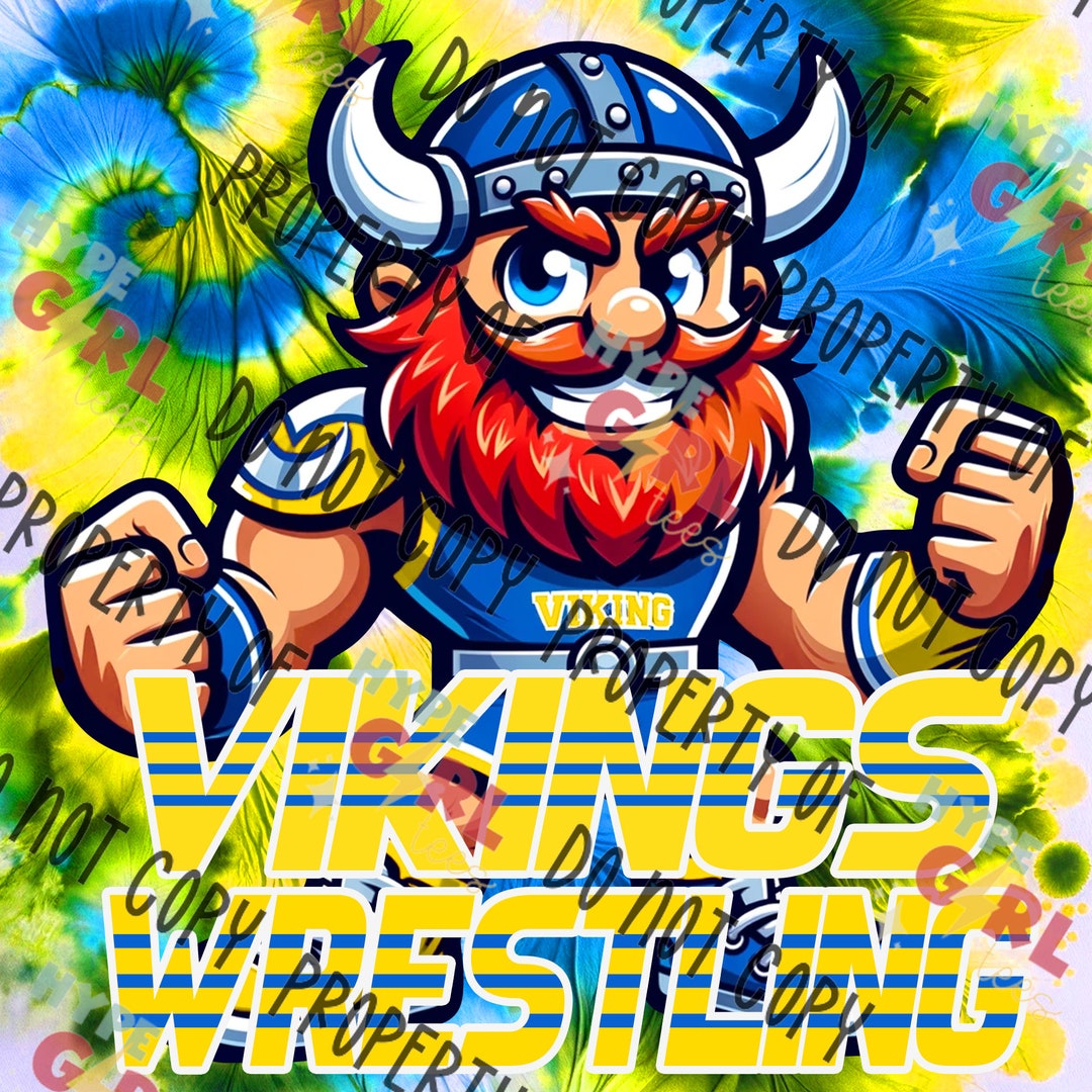 Vikings Wrestling Mascot PNG Digital File Blue & Gold Variation. Other ...