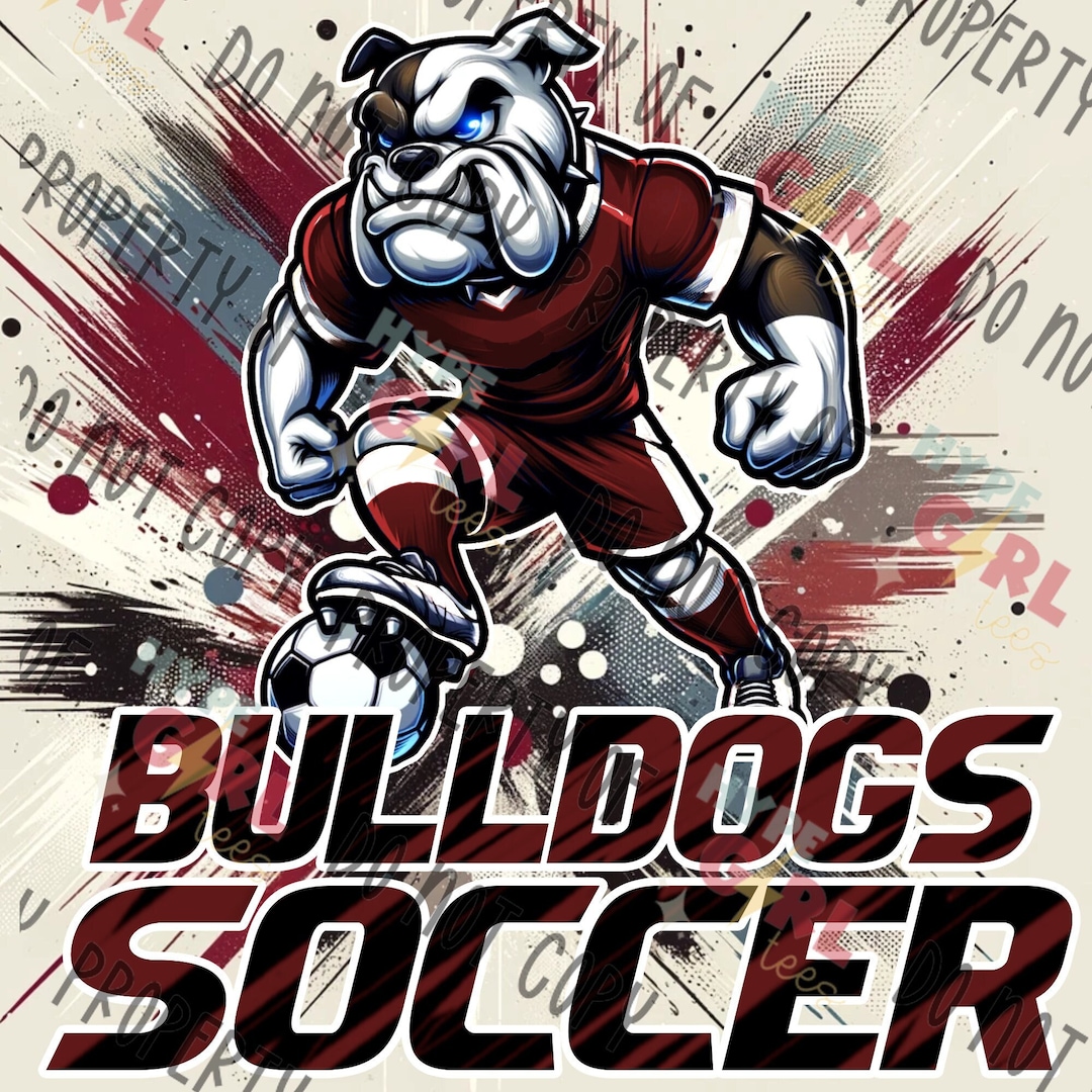 Bulldogs Soccer Mascot PNG Digital File Maroon & White Version. OTHER ...