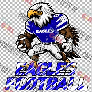 Eagles Football PNG Digital File. Blue & White Variation. Other Colors ...