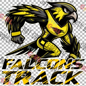 Eagles / Falcons / Hawks Track Team Mascot PNG, Digital File. Black ...