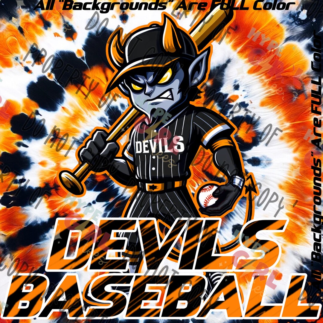 Devils / Diablos Baseball Mascot PNG Royal Black & Orange Variation ...