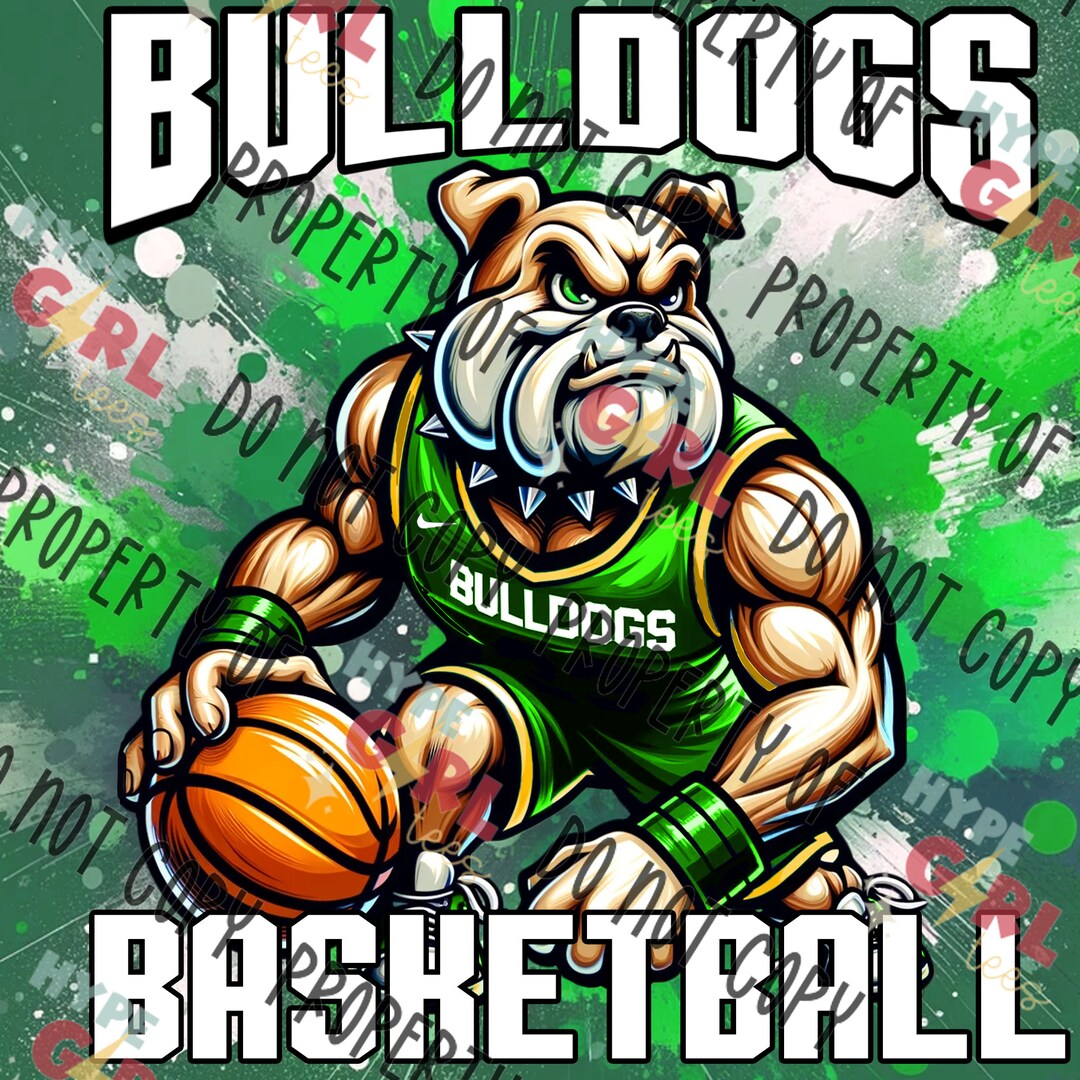 Bulldogs Basketball Mascot PNG, Digital File. Green and Gold Variation ...