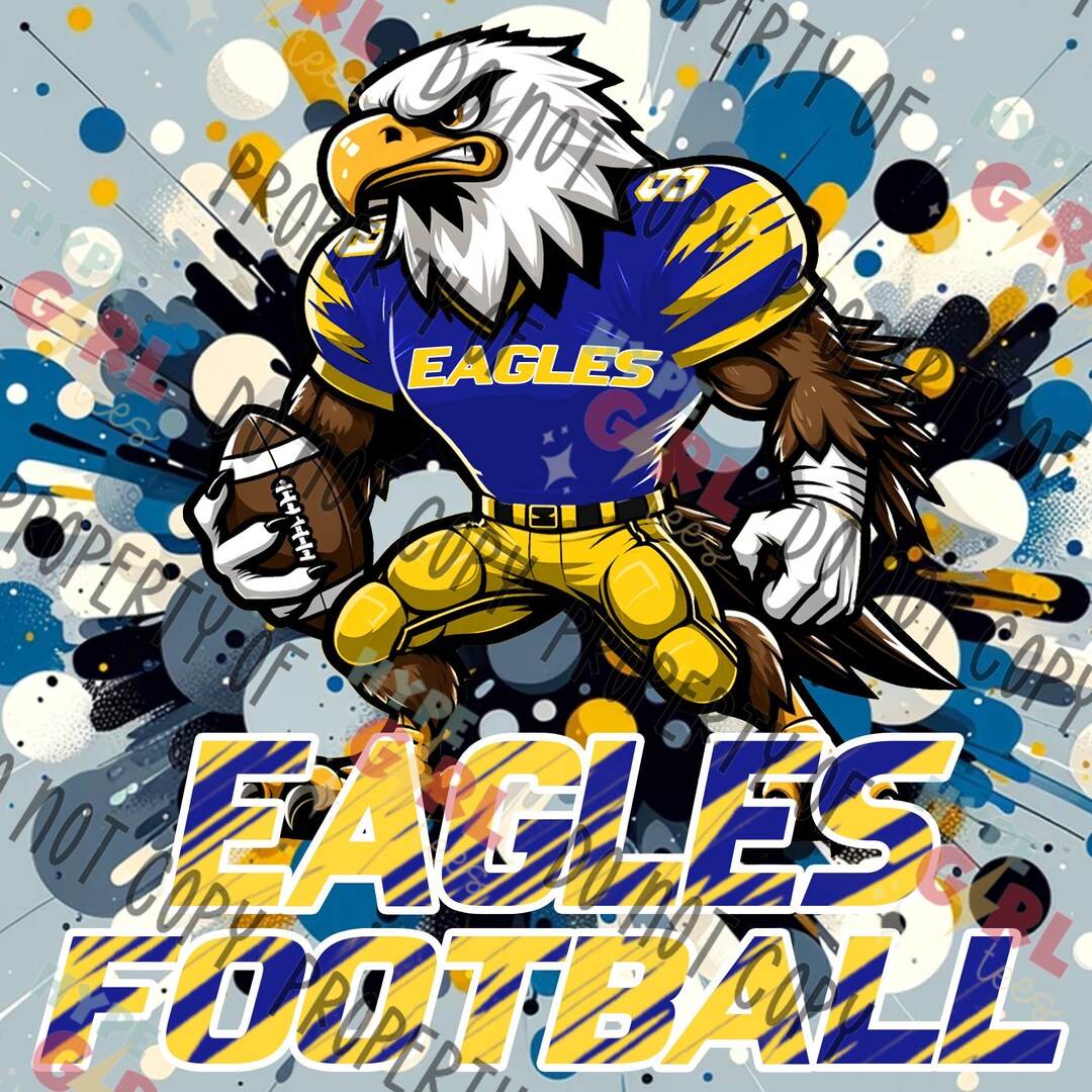 Eagles Football PNG Digital File. Blue & Yellow Variation. Other Colors ...