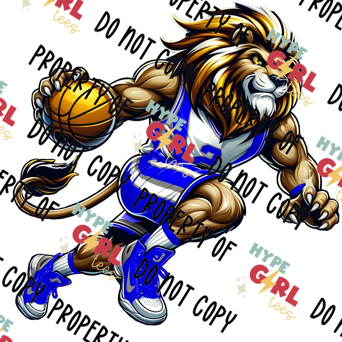 Lions Basketball Mascot PNG, Digital File. Lion Logo. Blue & Grey ...