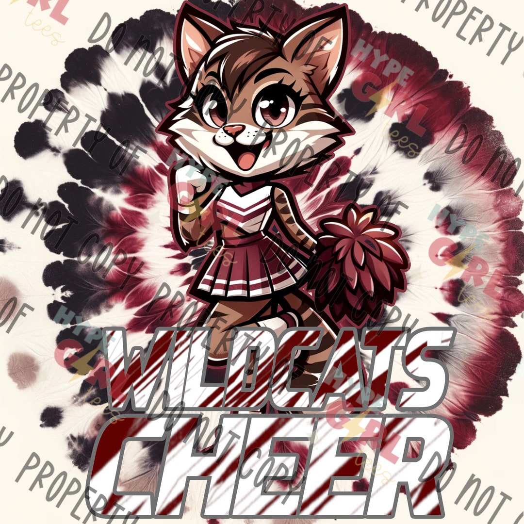 Wildcats Cheer Mascot PNG Digital File. Maroon & White Variant. OTHER ...