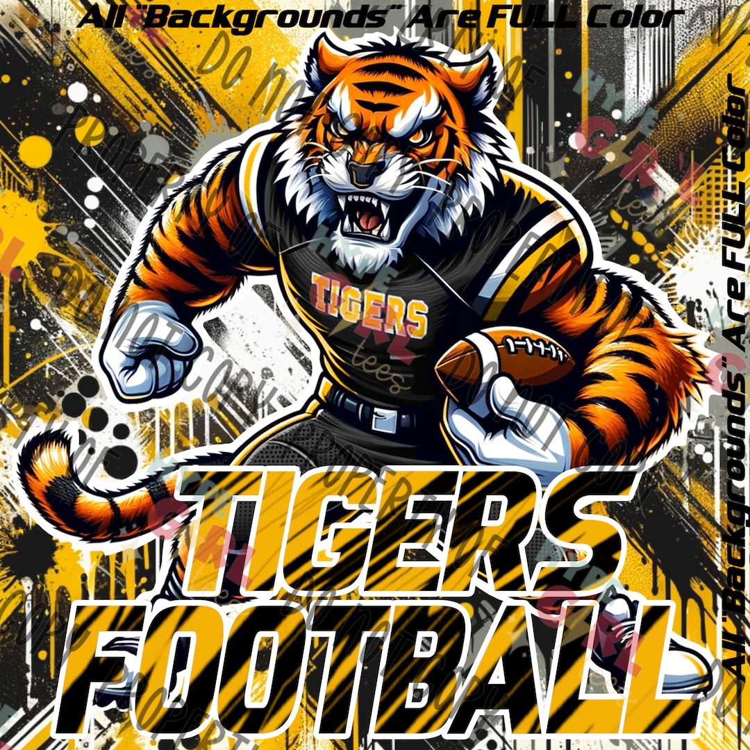 Tigers Football Design PNG Digital File. Black & Gold Variation. Other ...