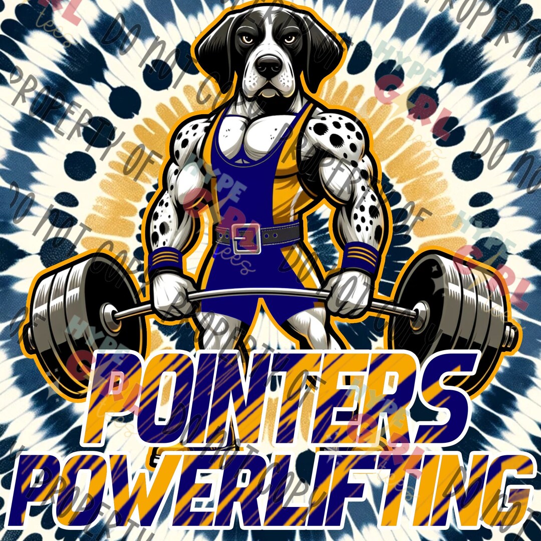 Dog Powerlifting Mascot PNG, Digital File. Navy & Gold Variation. Other ...