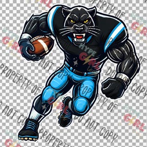 Panthers Football Design PNG Digital File. Black & Columbia Blue ...
