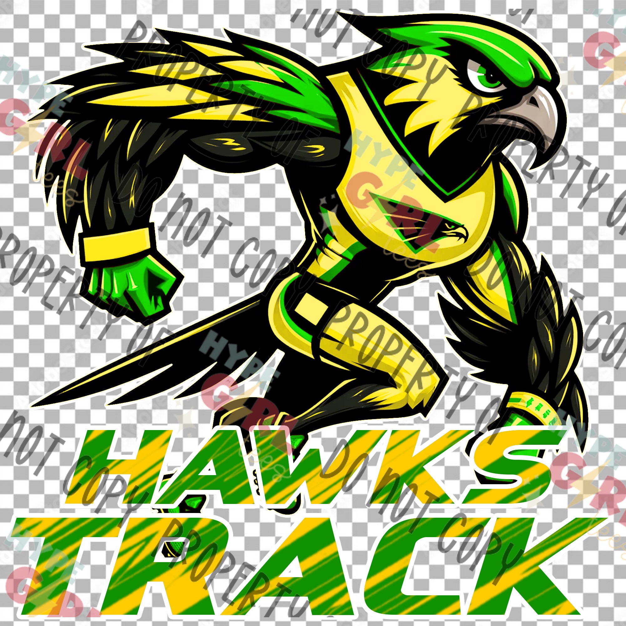 Eagles / Falcons / Hawks Track Team Mascot PNG, Digital File. Green ...