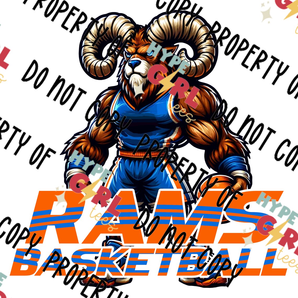 Rams Basketball Mascot PNG, Digital File. Rams Logo. Blue & Orange ...