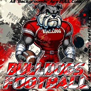Bulldogs Football PNG Digital File. Red & White Variation. Other Colors ...