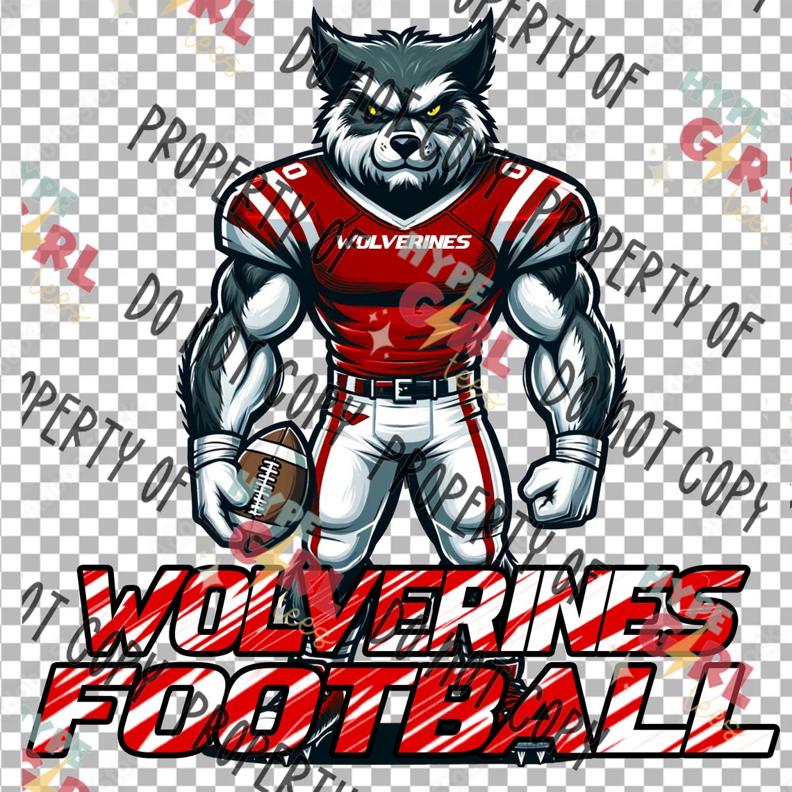 Wolverine Football PNG Digital File. Red & White Variation. Other ...