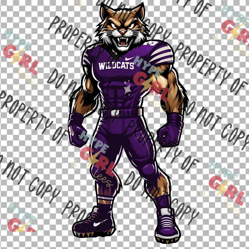 Wildcats Football PNG Digital File. Purple & White Variation. Other ...
