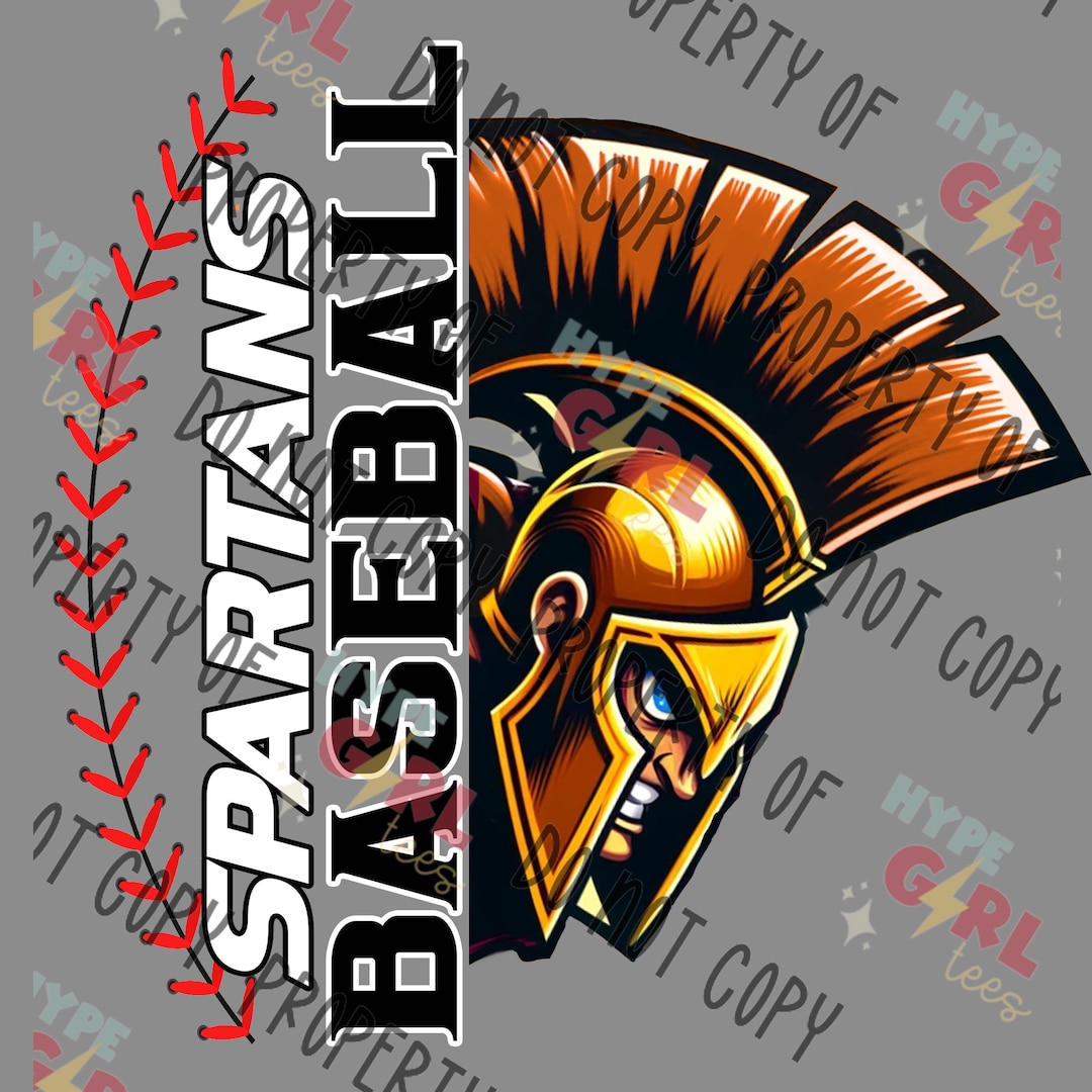 Spartans / Trojans / Warriors Baseball Design, Digital File PNG ...