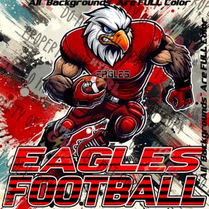 Eagles Football PNG Digital File. Red & Black Variation. Other Colors ...