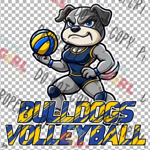 Lady Bulldogs Volleyball Design PNG Digital File Instant Download. Blue ...