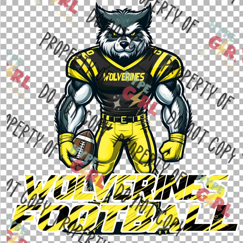 Wolverine Football PNG Digital File. Black & Gold Variation. Other ...
