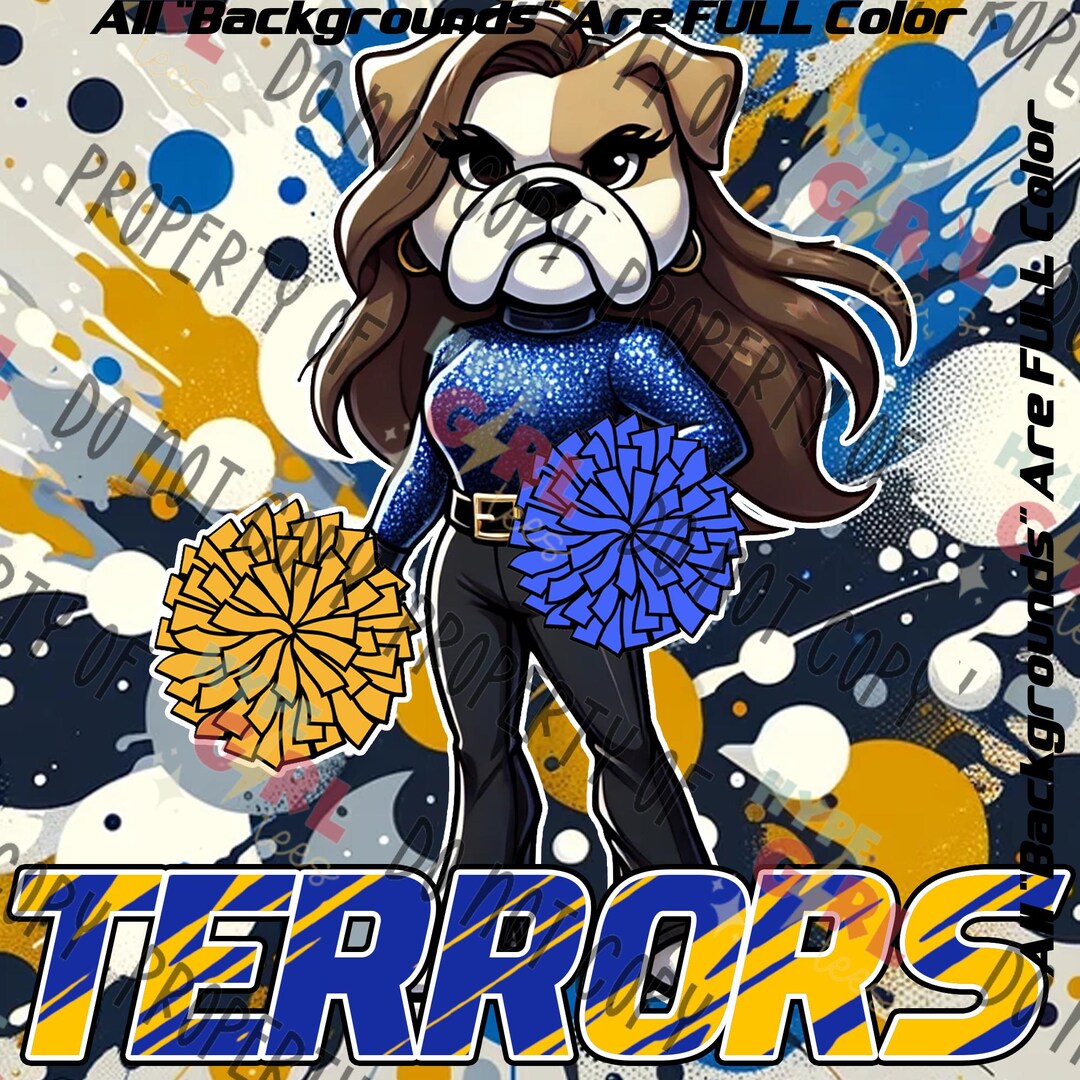 Bulldogs Cheer / Color Guard Design PNG Digital File. Blue & Gold ...