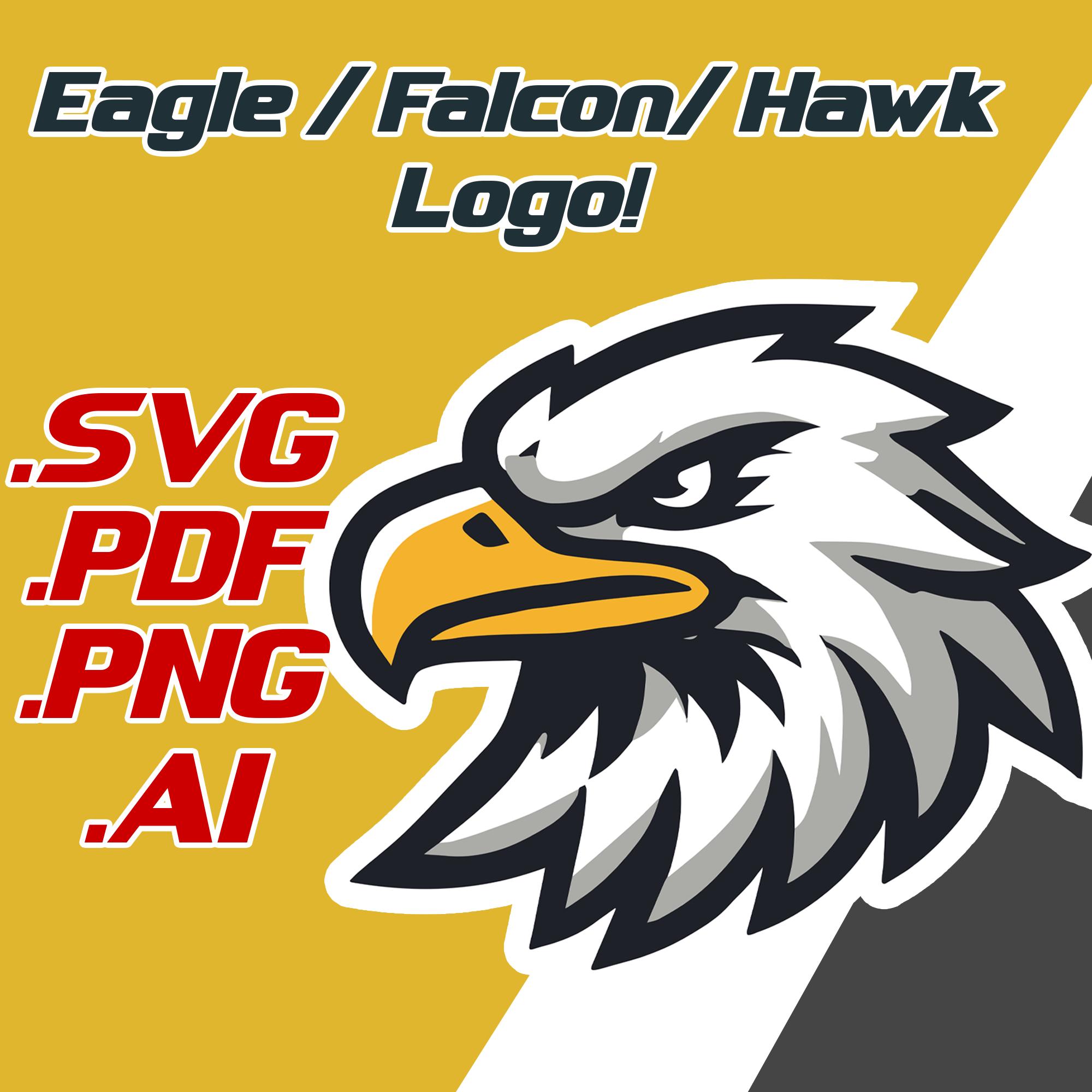 NOUVEAU Eagle / Falcon / Hawk Logo SVG + PNG, téléchargement immédiat ...