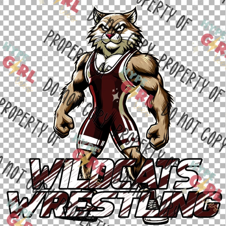 Wildcats Wrestling Mascot PNG, Digital File. Wildcats Logo.maroon ...