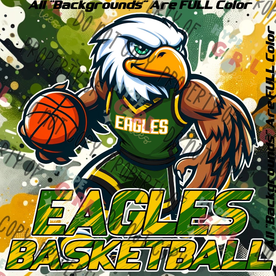 Eagles Basketball Design Digital File PNG. Green & Gold Variation ...