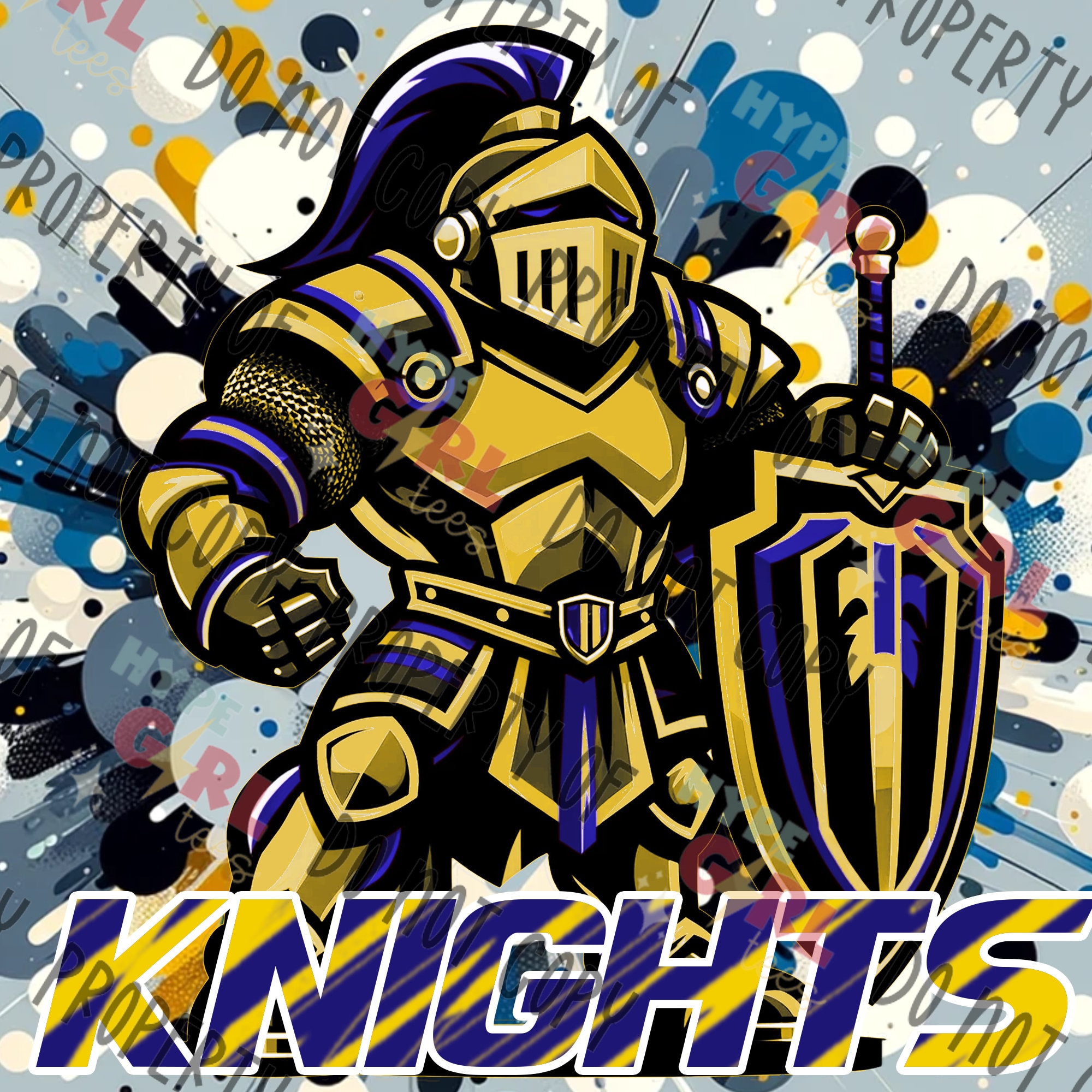 Knights Mascot PNG, Digital File. Knights Logo. Navy & Gold Variation ...