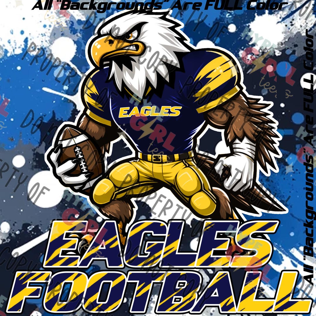 Eagles Football Mascot PNG Digital File. Navy & Gold Variation. Other ...