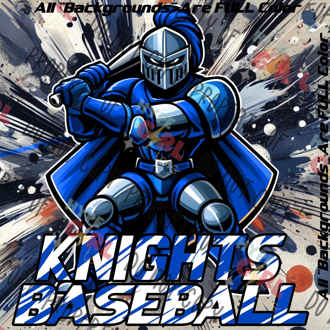 Knights Baseball / Warriors Baseball Design PNG Digital File. Blue ...