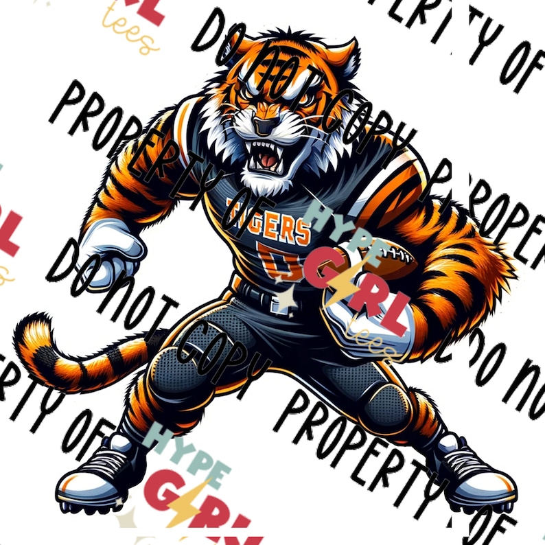 Tigers Football PNG Digital File. Blue & Orange Variation. Other Colors ...