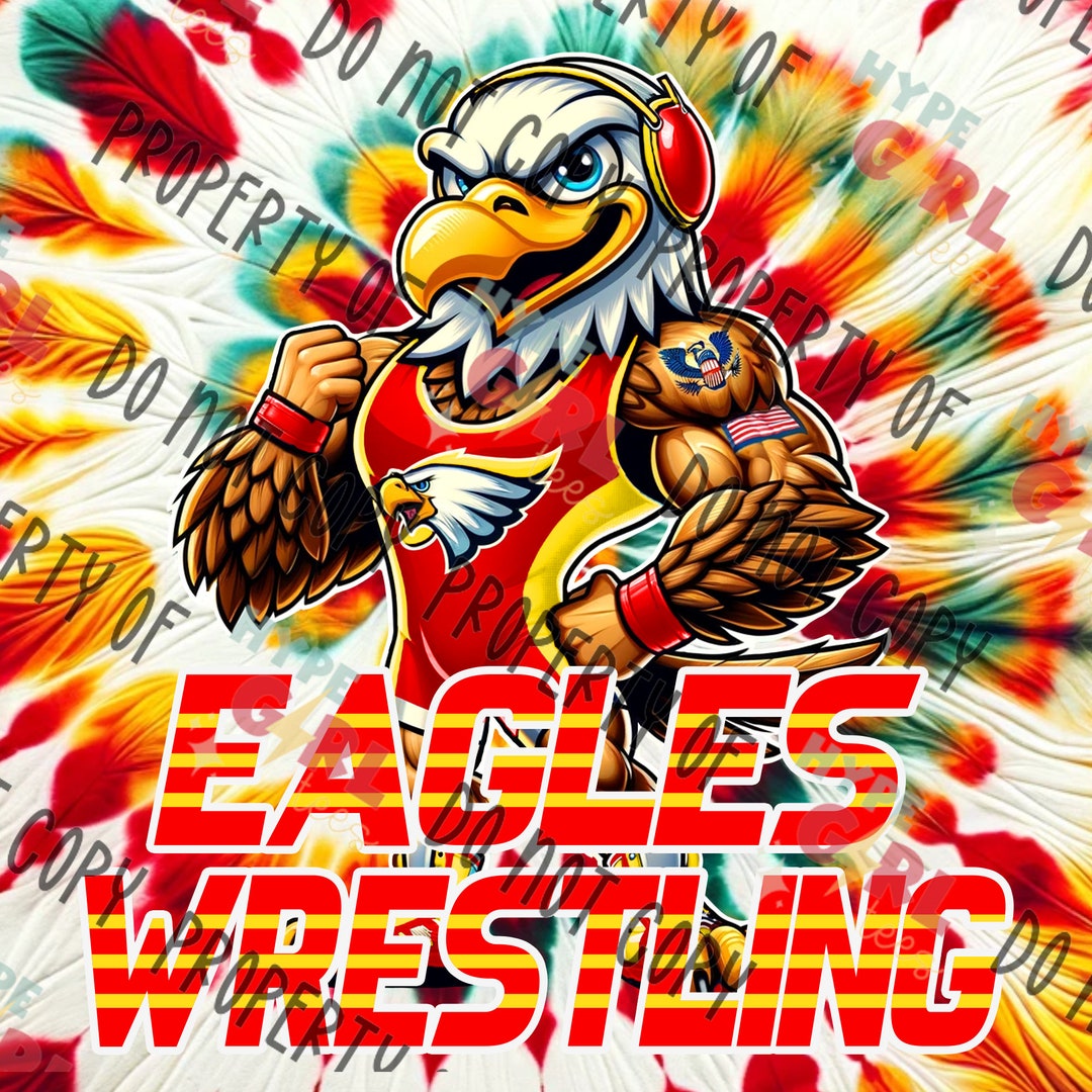 Eagle Wrestling Mascot PNG Files, Red & Gold Other Colors Available ...